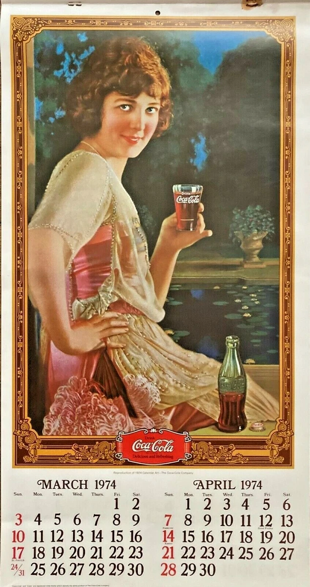1973 1974 Coca Cola Calender