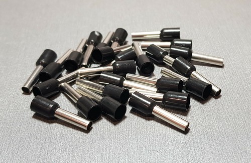 25/50/100Pcs E4012 12AWG 4.0mm² BLACK Insulated Ferrule Bootlace ...