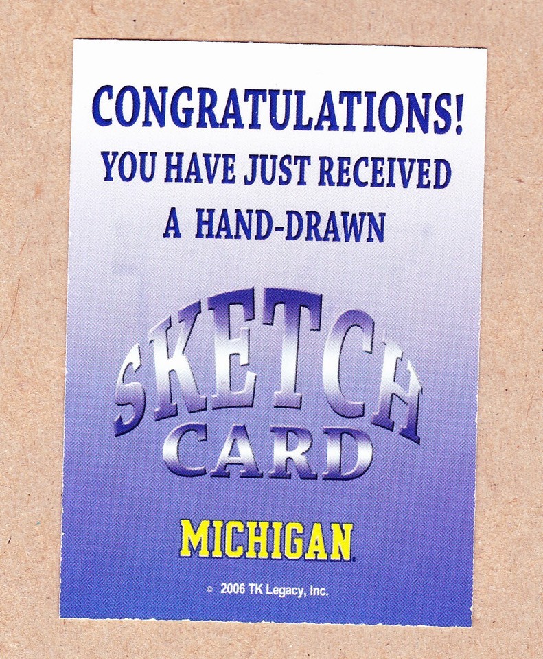 Rick Leach & Ron Kramer(DEC) signed 2006 Michigan TK Legacy sketch card ...