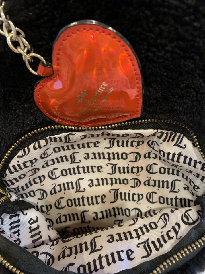 Juicy Couture Furry Backpack Bag Red Heart Charm Clean Cute Flirty | eBay