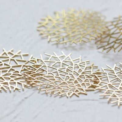 2 Pieces Gold Plated Brass Snow Flake Charm - 30mm (CW-4169C) | eBay