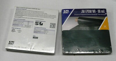 JM EPDM NR 90mil 6"x 6" BLACK durable synthetic rubber roofing ...