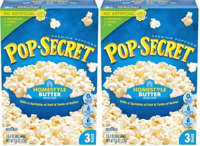 6 x - Pop Secret Microwave Popcorn, Homestyle Butter Flavor, 3.2 Oz ...