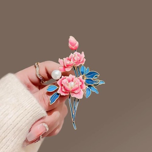 Chinese Style Peony Flowers Brooches For Women Clothing Coat Party ...