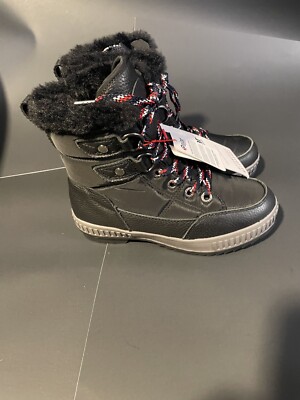 PAJAR CANADA Black Leather Fur Womens Boots Waterproof Size. 7-7.5 US ...