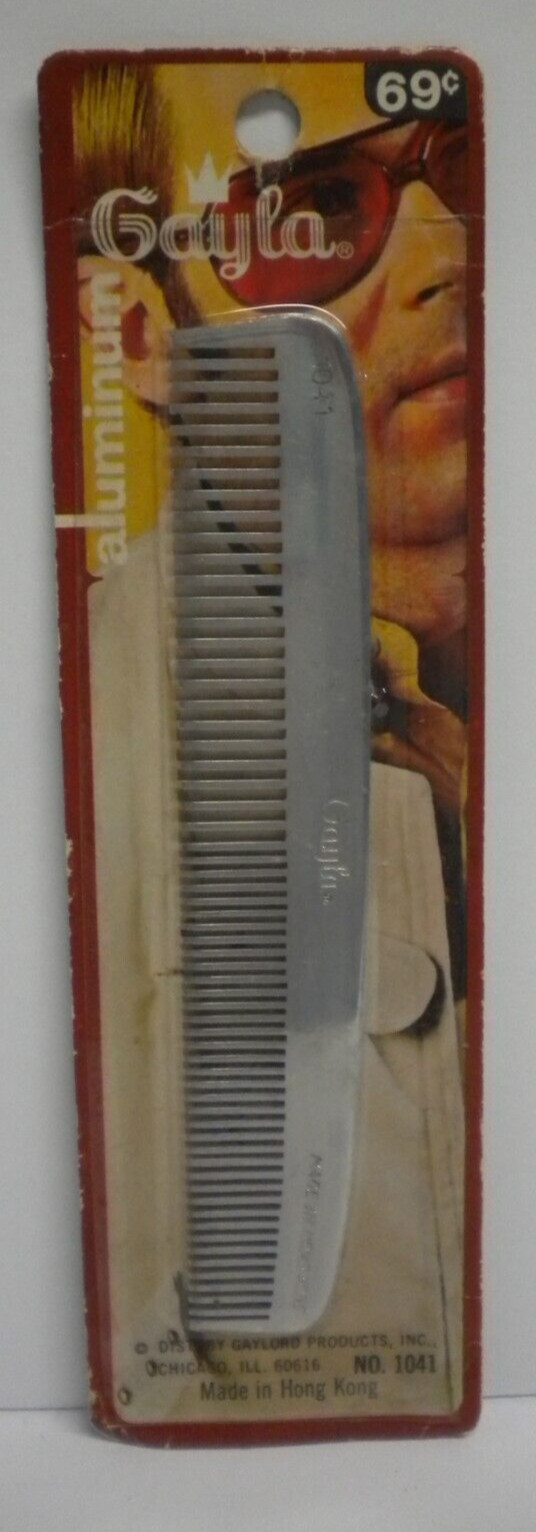 NOS Sealed Vintage Gayla 1041 Aluminum Comb Hong Kong… - Gem