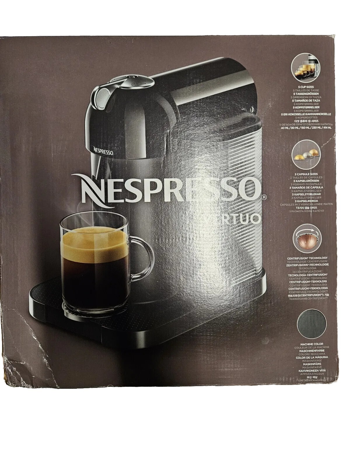 Nespresso Vertuo Manual Coffee Machine, Matt Black | eBay UK