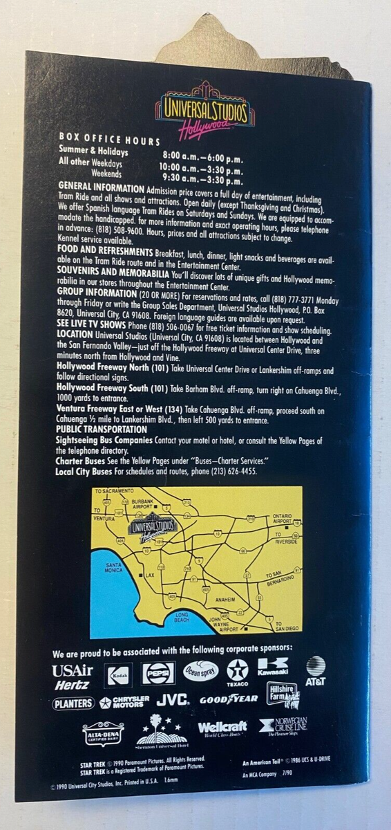 Universal Studios Hollywood Map 1990 Super Nintendo World At Universal