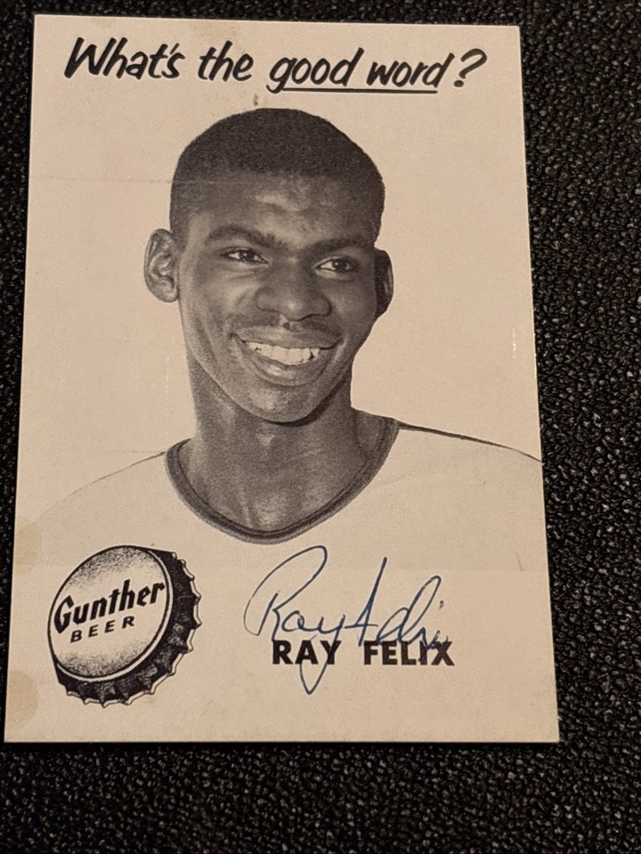 1954-55 NBA BASKETBALL~SIGNED RAY FELIX GUNTHER BEER BALTIMORE BULLETS ...