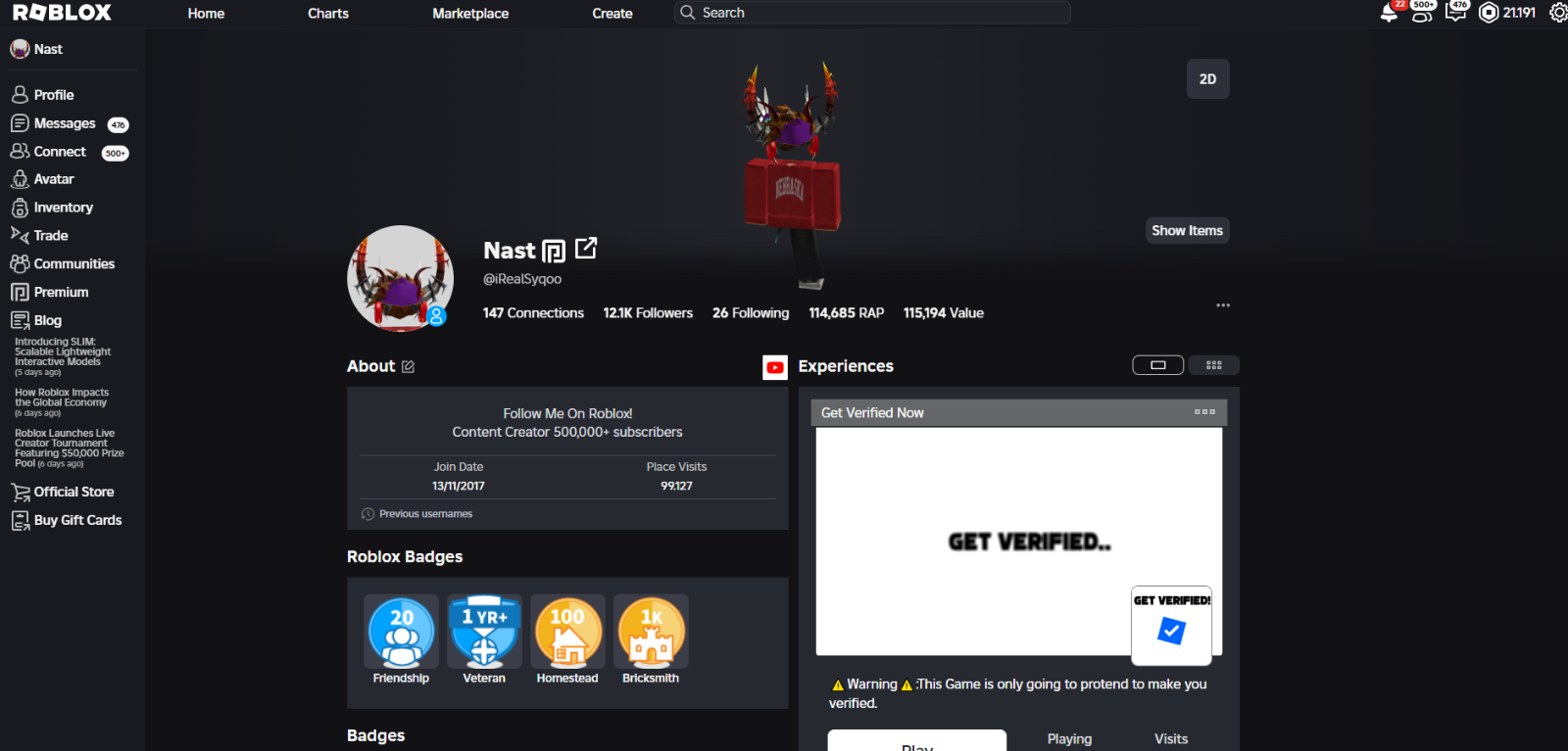 headless horseman roblox account + korblox + violet valk + 21K robux + 115K RAP | eBay