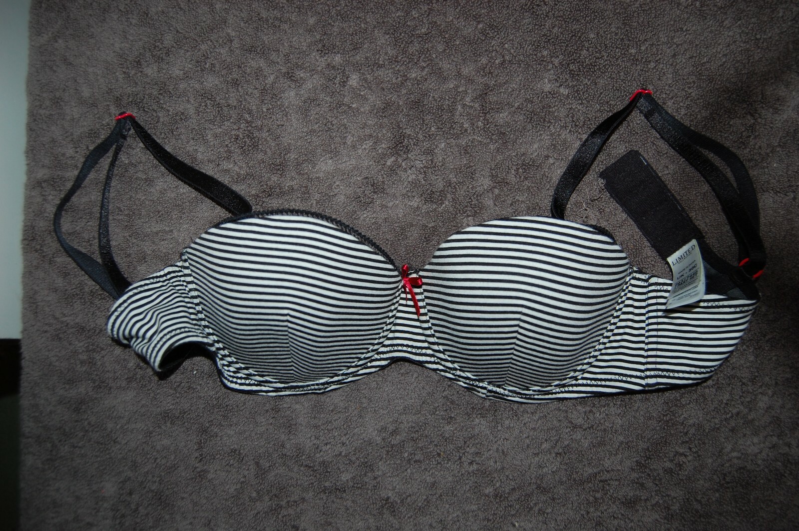 M&S Balcony Bra Black and White Striped Size UK 30C EUR 65C BNWOT | eBay