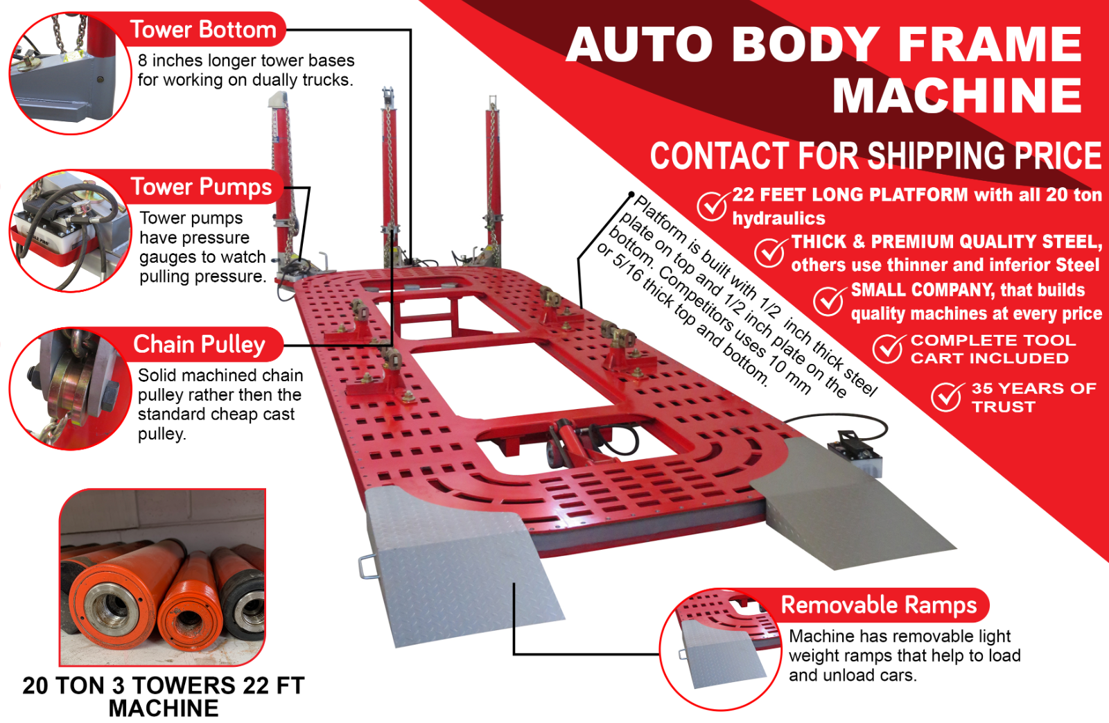 20 ton tower Frame Machine 3 towers EV Approved For Chevrolet | eBay