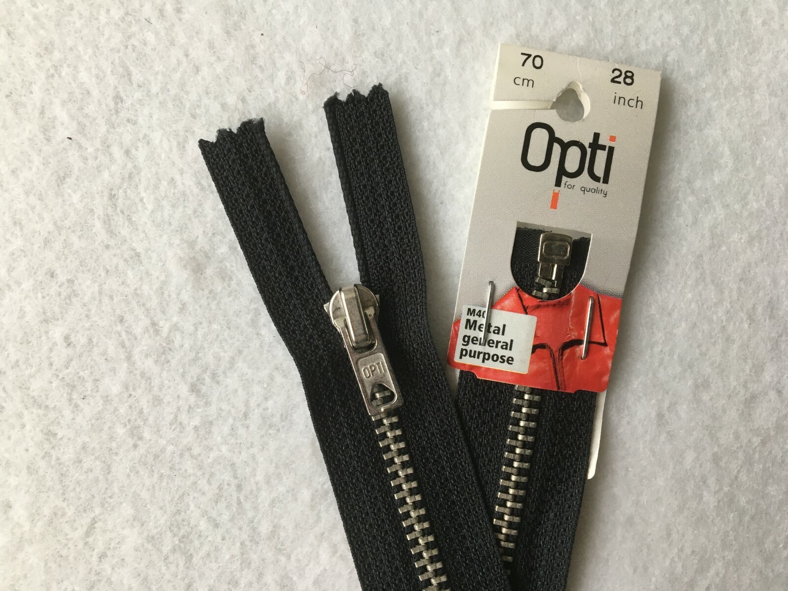 OPTI M40 Zips Metal Open End Silver Puller Zippers for Jackets and ...