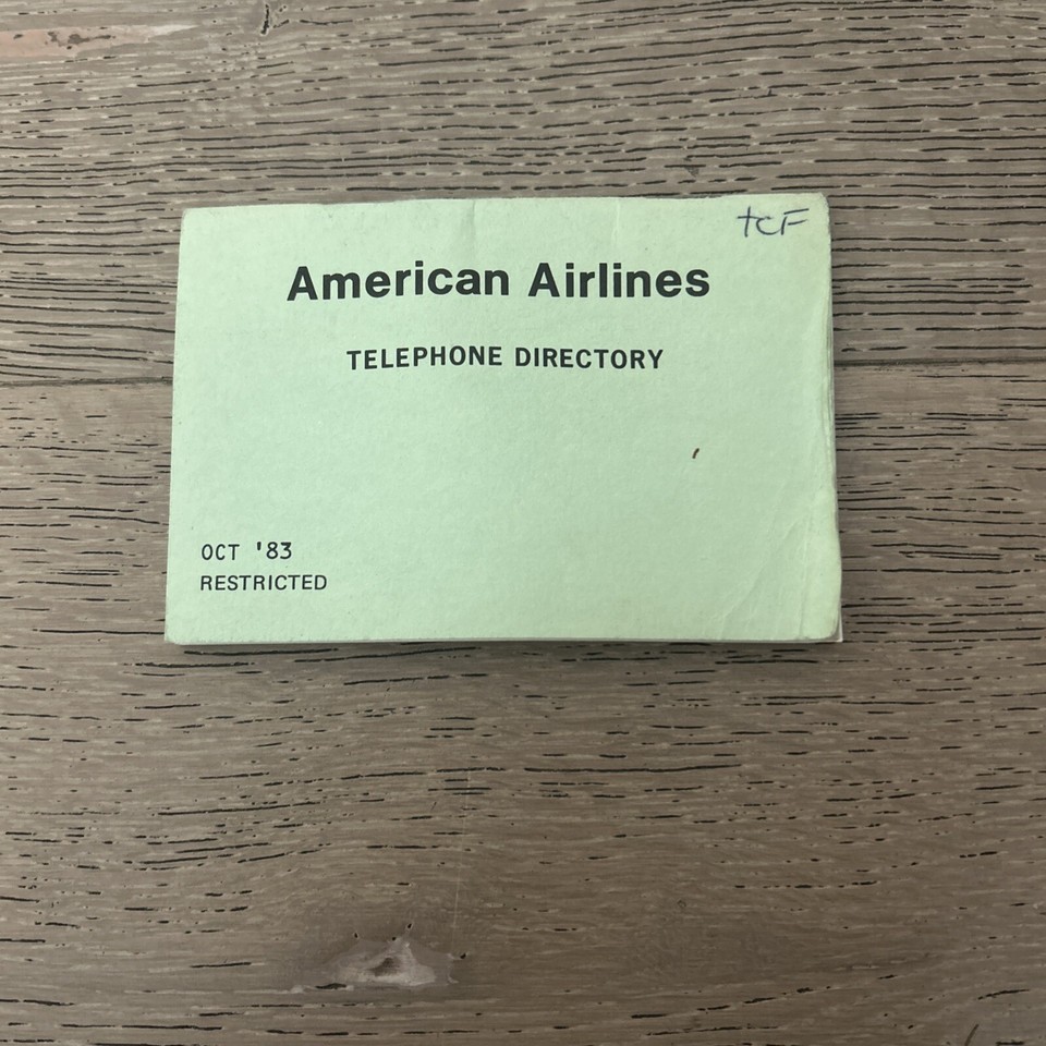 Vintage American Airlines 1983 Restricted Telephone Directory | eBay
