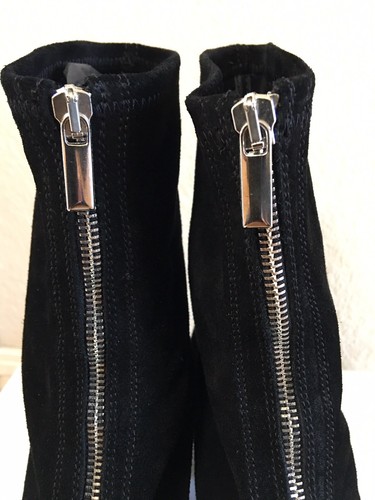 TopShop Black Suede leather zip front Chelsea boots UK 41 US 10.5 fit ...