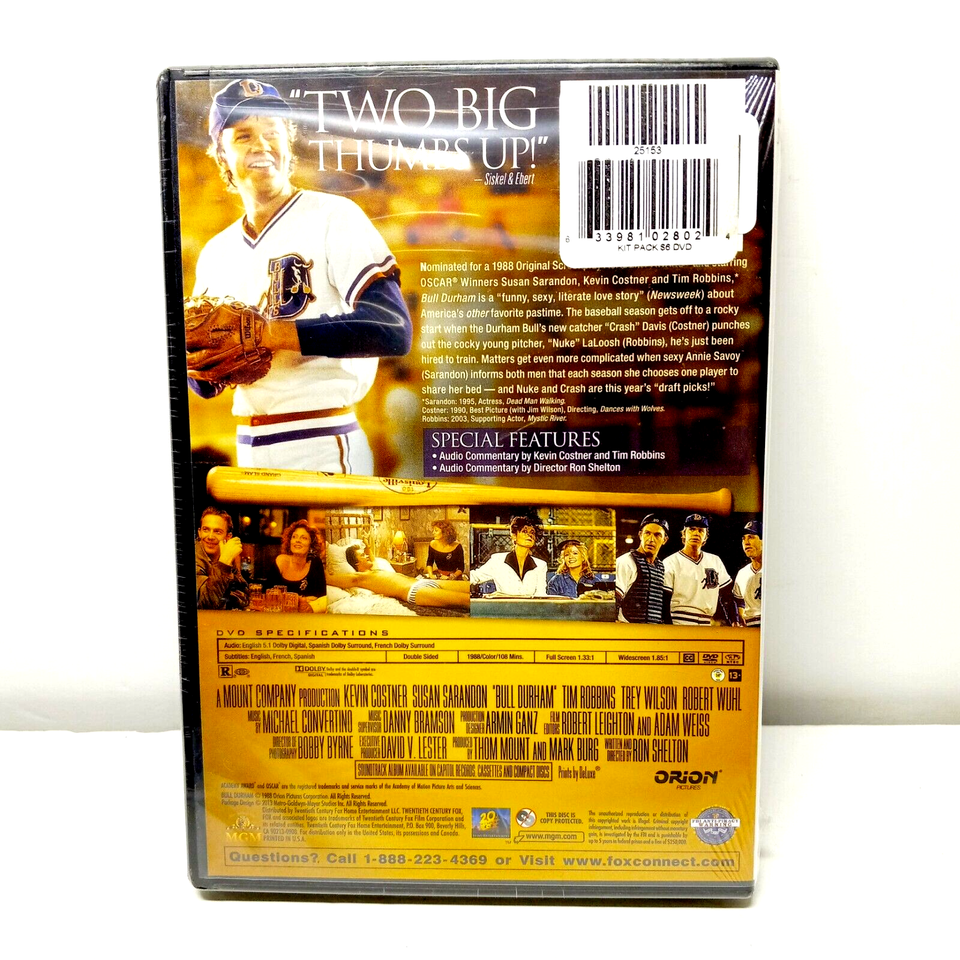 Bull Durham (DVD) Kevin Costner Baseball MGM 1988 (New Sealed) | eBay