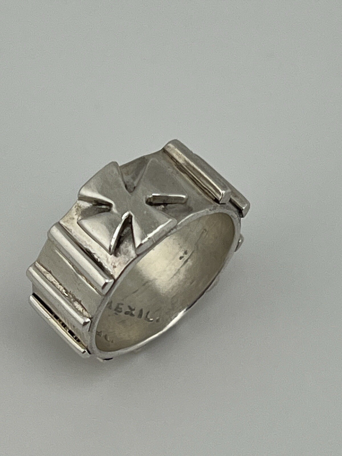 Vintage Mexico Sterling Silver 925 Cross Band Ring Si… - Gem