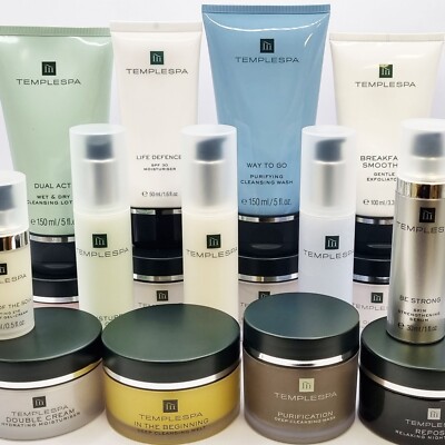 Temple Spa Samples 4g Cleanser Moisturiser Face Scrub Masks Neck Eye ...