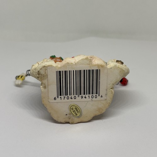 Resin Bunny Rabbit Easter With Flowers Bee And Ladybug Figurine Decor ...