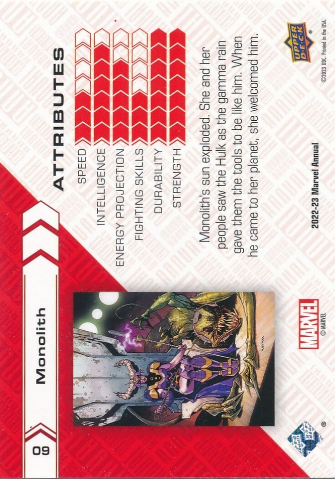#60 MONOLITH 2022-23 2023 Upper Deck Marvel Annual HULK | eBay