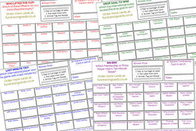 Rugby Union Fundraising Cards A6 Free Postage Scratch Raffle Ticket ...