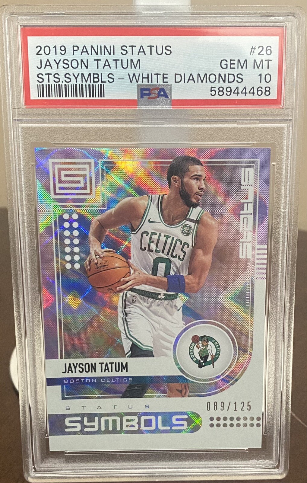 2019 Panini Status Symbols Jayson Tatum White Diamonds /125 PSA 10 Pop ...