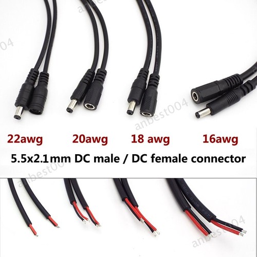 1pcs 18cm 3A 5A 10A DC Male Female jack plug Power Connector Cable ...