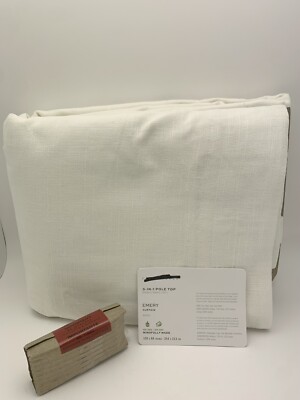 NEW Pottery Barn 3in1 Emery Linen Curtain, Ivory, 100x84, Cotton Lined ...