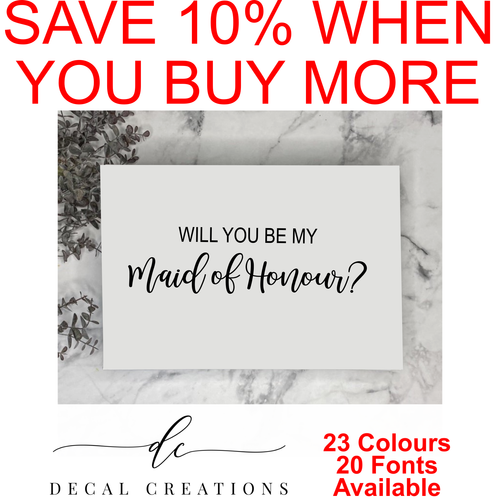 DIY Will You Be My Maid of Honour? Vinyl Decal Proposal Box Gift ...