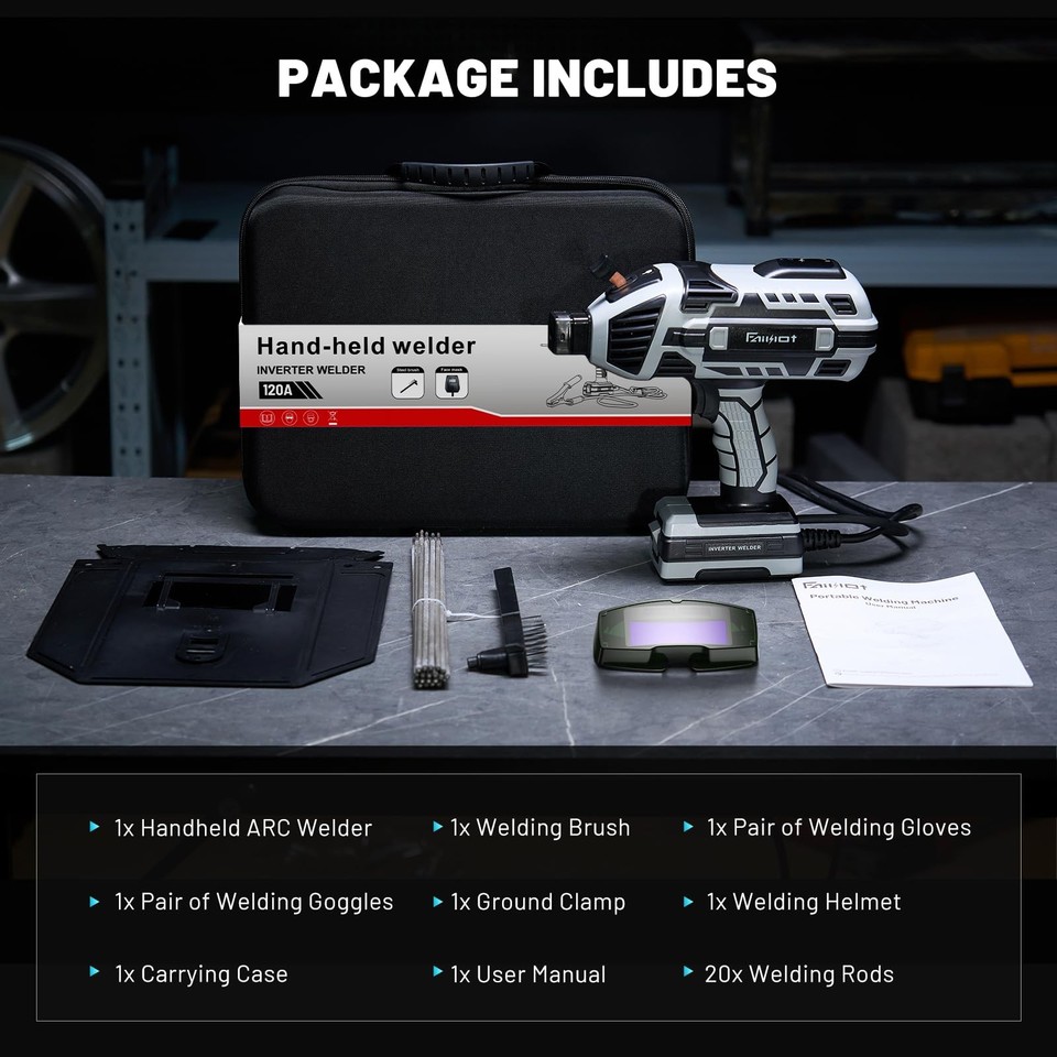 Portable Welding Machine 110V with Auto Darkening Goggles: Handheld ...