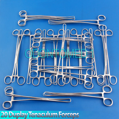 20 Duplay Tenaculum Forceps 9.50" DOUBLE CURVED Gynecology Surgical ...