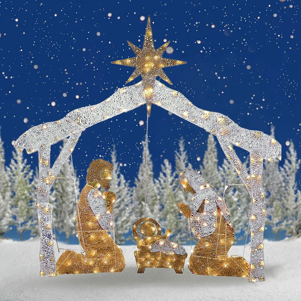 Outdoor Lighted Nativity Sets