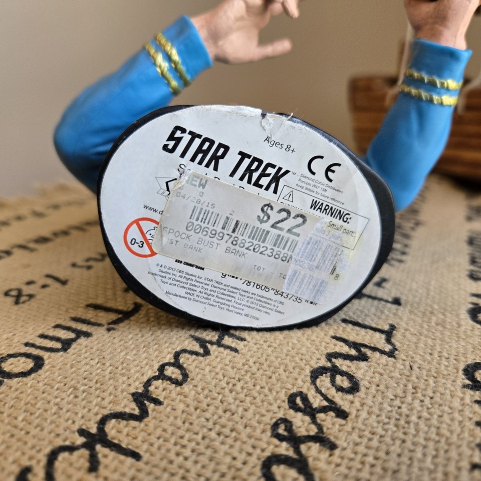 Rare SPOCK Diamond Select Star Trek SPOCK Bust Bank Unused 2013 Coin ...