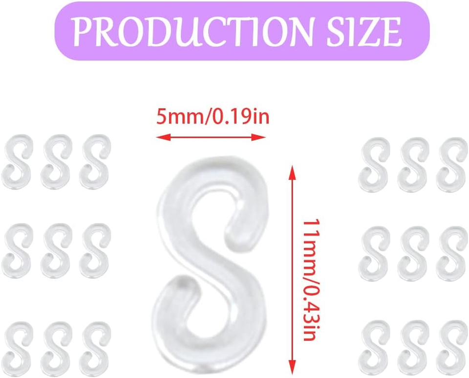 1000PCS S Clips Rubber Band Bracelet Hooks Clasps 11Mm Loom Band Clips ...