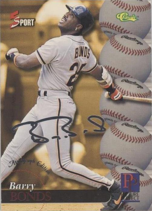 1995 Classic 5 Sport Signings - Barry Bonds #S93 Silver Foil Signature ...