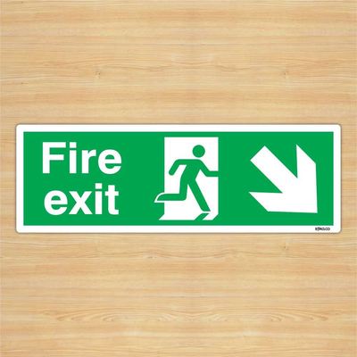 Fire Exit directionSign Safety Sticker (45x15cm) by stika.co | eBay