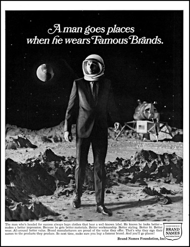 1966 Astronaut Man on Moon Brand Names Foundation vintage photo print ...