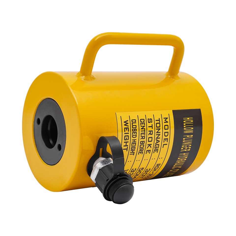 Hollow Ram Hydraulic Cylinder Jack 30 Ton / 66000 lbs 50mm Stroke ...