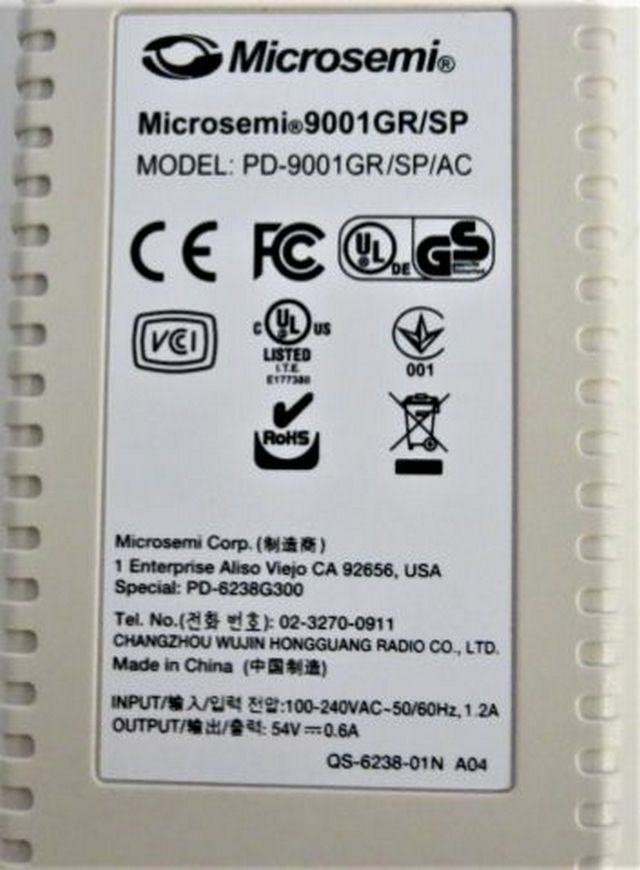 Microsemi Corporation PD-9001GR/SP/AC 1-Port 30W Midspan | eBay