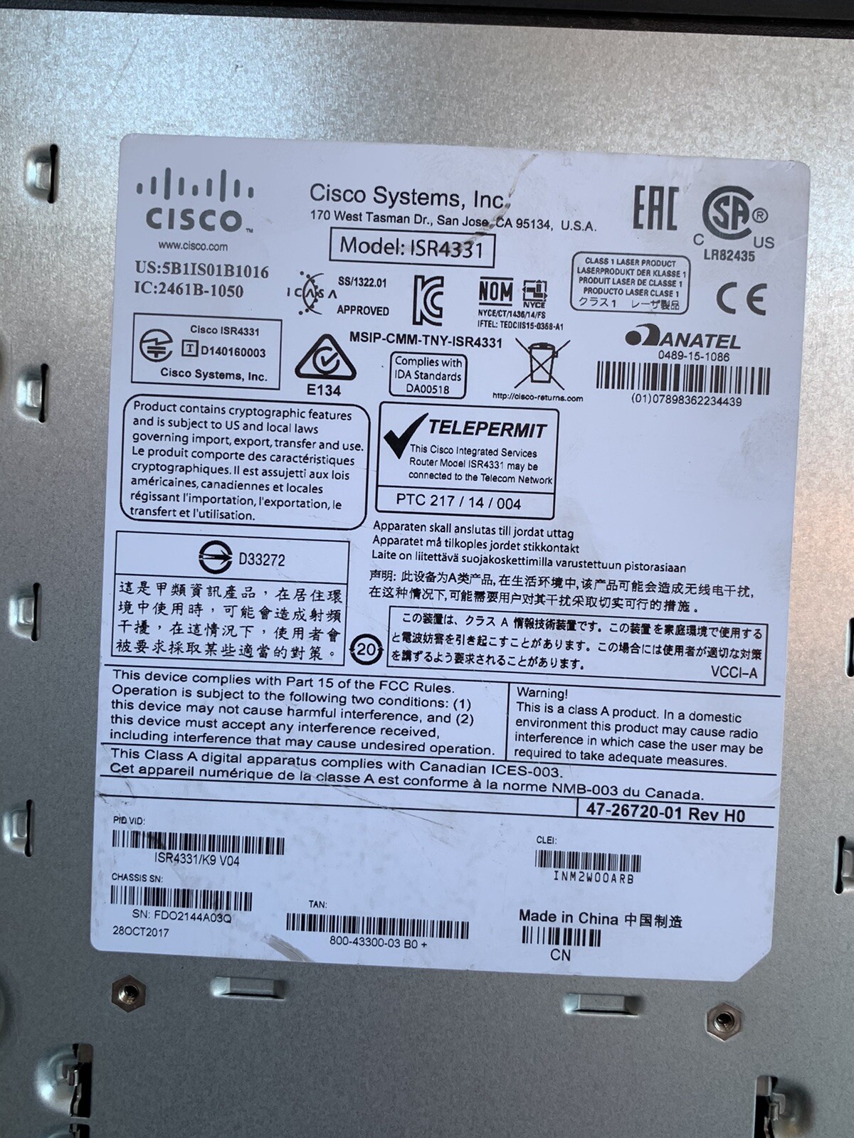 Cisco 4300 Series ISR4331-AX/K9 AX Bundle Integrated Router w/ APP, Sec ...