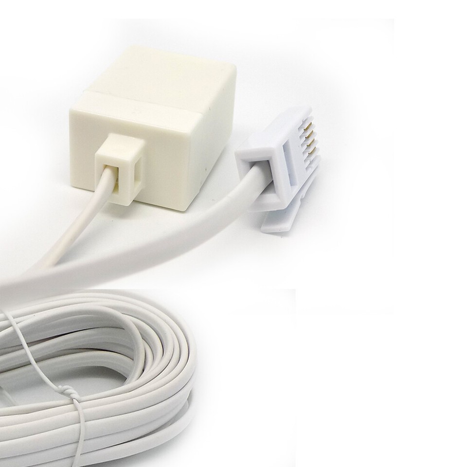 BT Telephone Extension Cable RJ11 UK Lead BT Phone Fax Modem Socket ...