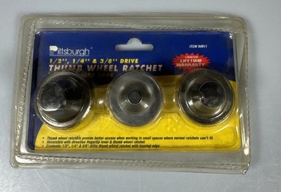 Thumbwheel Ratchet Set 3 Piece Socket Drive Reversible Finger / Hand ...