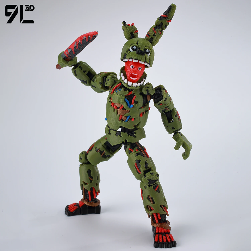 FNAF 3D Printed Freddy Springtrap Action Figure 14cm Poseable Titan13 ...
