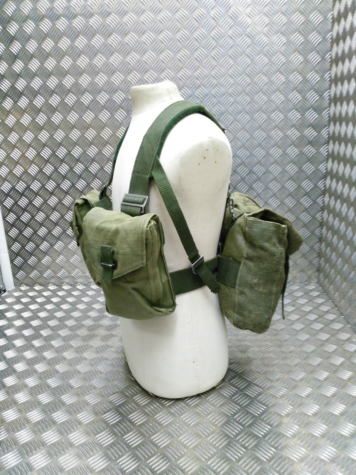 Genuine Vintage Army Webbing Set / Battle Pack Belt And Pouches Heavy ...