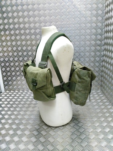 Genuine Vintage Army Webbing Set / Battle Pack Belt And Pouches Heavy ...