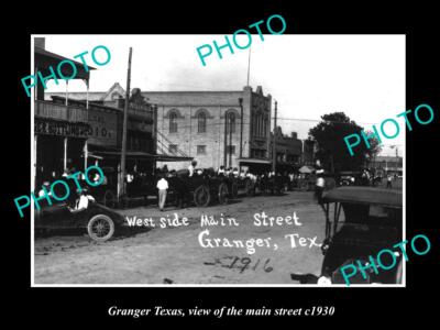 OLD 8x6 HISTORIC PHOTO OF GRANGER TEXAS VIEW OF THE MAIN STREET c1930 ...