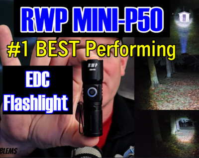 RWP MINI-P50 Tactical EDC Flashlight USB-C Rechargeable Zoom Dual Clip ...