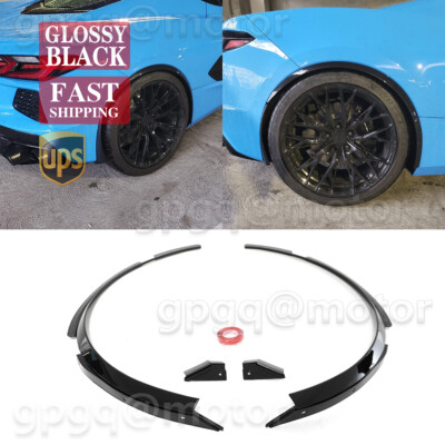 For Corvette C8 2020-2025 Glossy Black Rear Wheel Trim Fender Flares ...