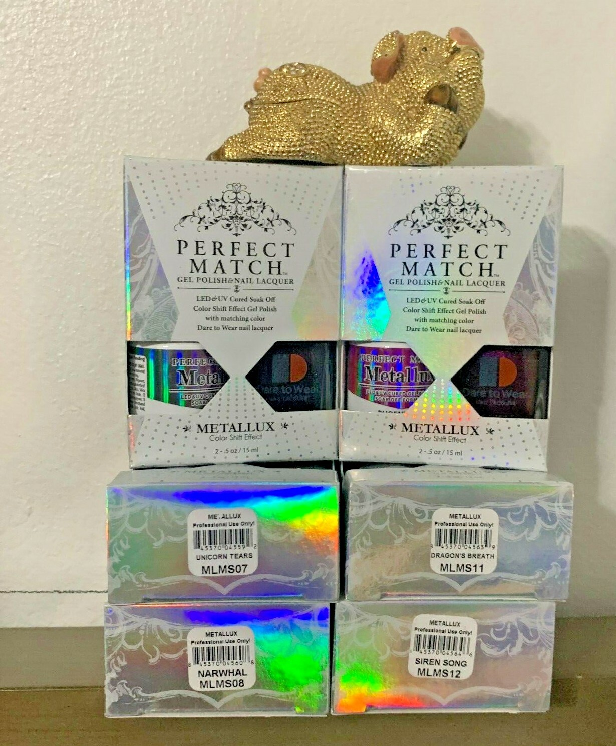 LECHAT Perfect Match Nail Gel & Lacquer METALLUX Collection set from 7 ...