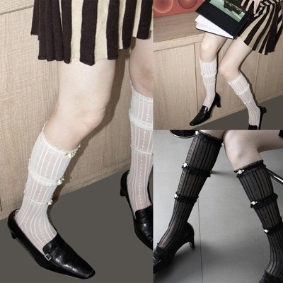 Women s Trouser Socks Sheer Silk Knee Stockings Nylons Silk Stockings ...